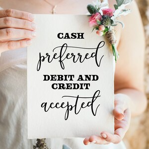 Cash Preferred Credit Cards Accepted Sign: Business Office Print ...