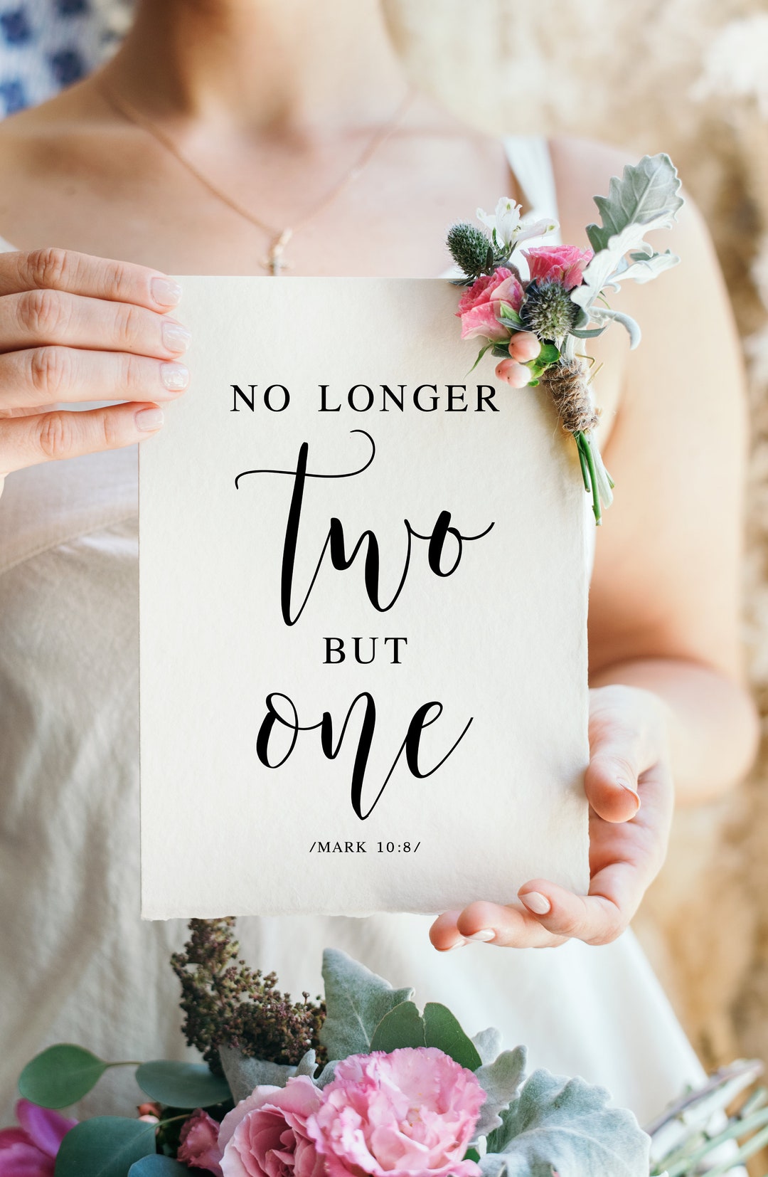 No Longer Two but One, Wedding Signs, Mark 10:8, Bible Verse Sign ...