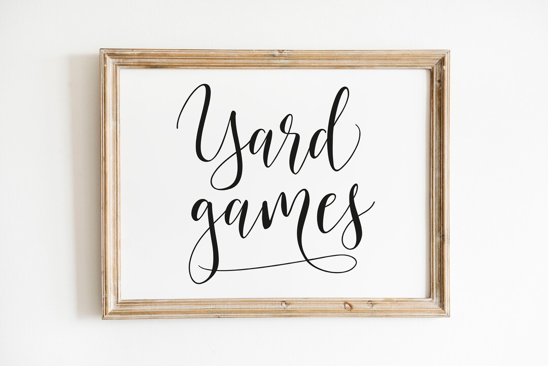 Yard Games Sign, Outdoor Wedding Signs, Game Sign for Wedding, Wedding ...