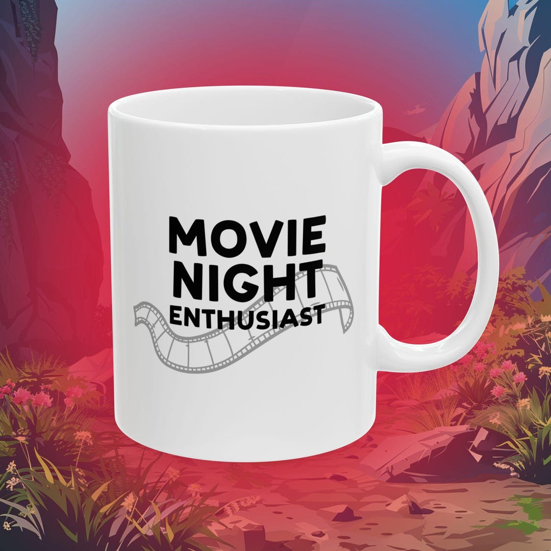Movie Night Enthusiast Ceramic Mug, Movie Mug, Movie Fan Gift for Him ...