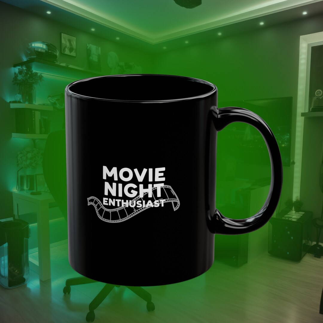 Movie Night Enthusiast Black Mug, Movie Mug, Movie Fan Gift for Him ...