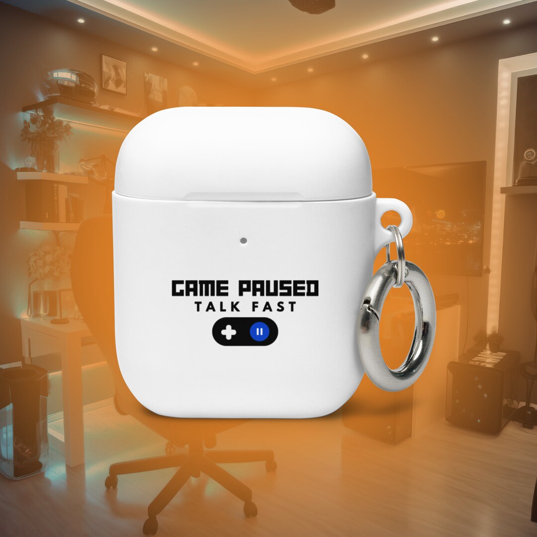 Game Paused Talk Fast Rubber Case for Airpods® Funny AirPod Case, Gamer ...