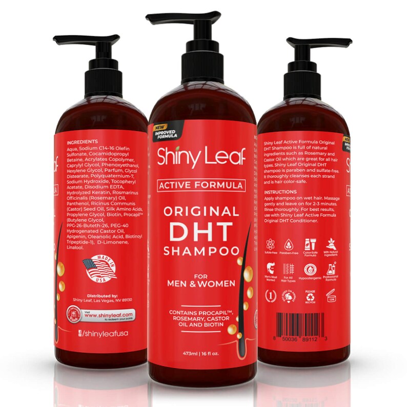 DHT Blocker Shampoo and Conditioner Set: Biotin, Rosemary Oil ...
