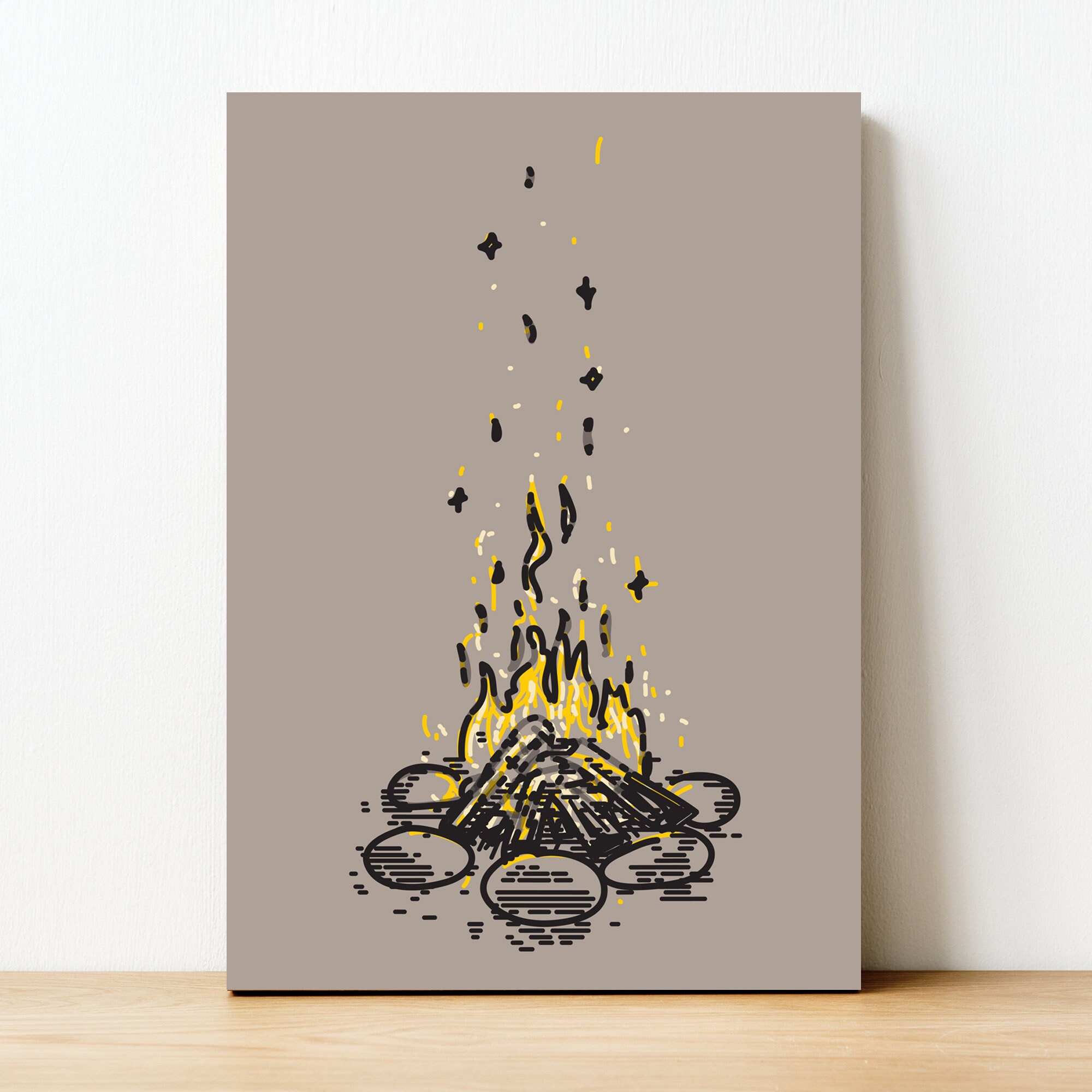 Camping Bonfire Poster / Campfire Printable Wall Art / Bonfire Print ...