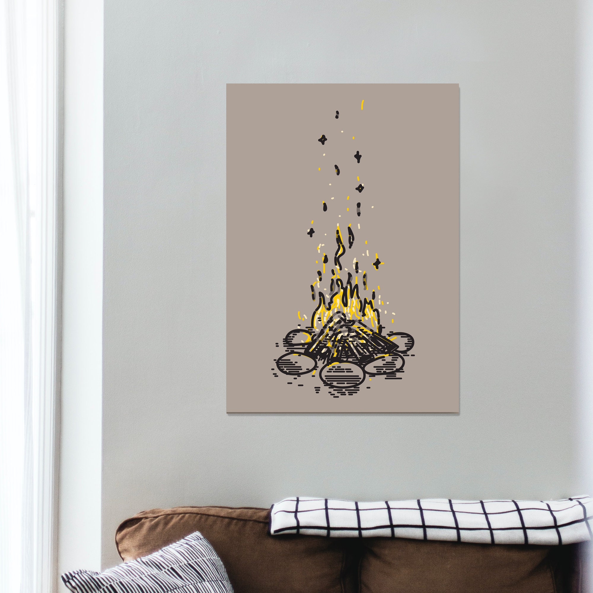 Camping Bonfire Poster / Campfire Printable Wall Art / Bonfire Print ...