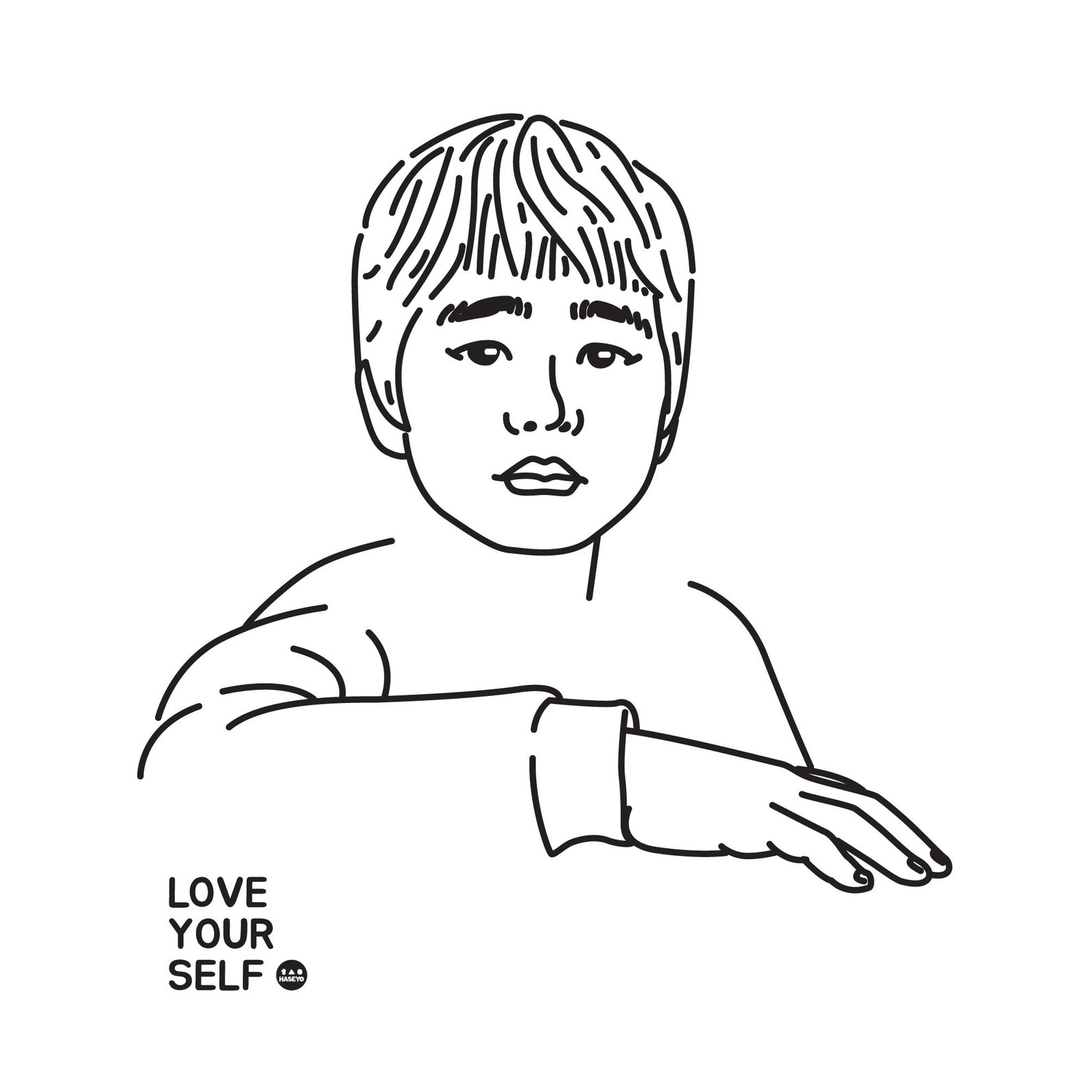 Line Art Face of a Little Boy / Child Outline Drawing / Wall Poster ...