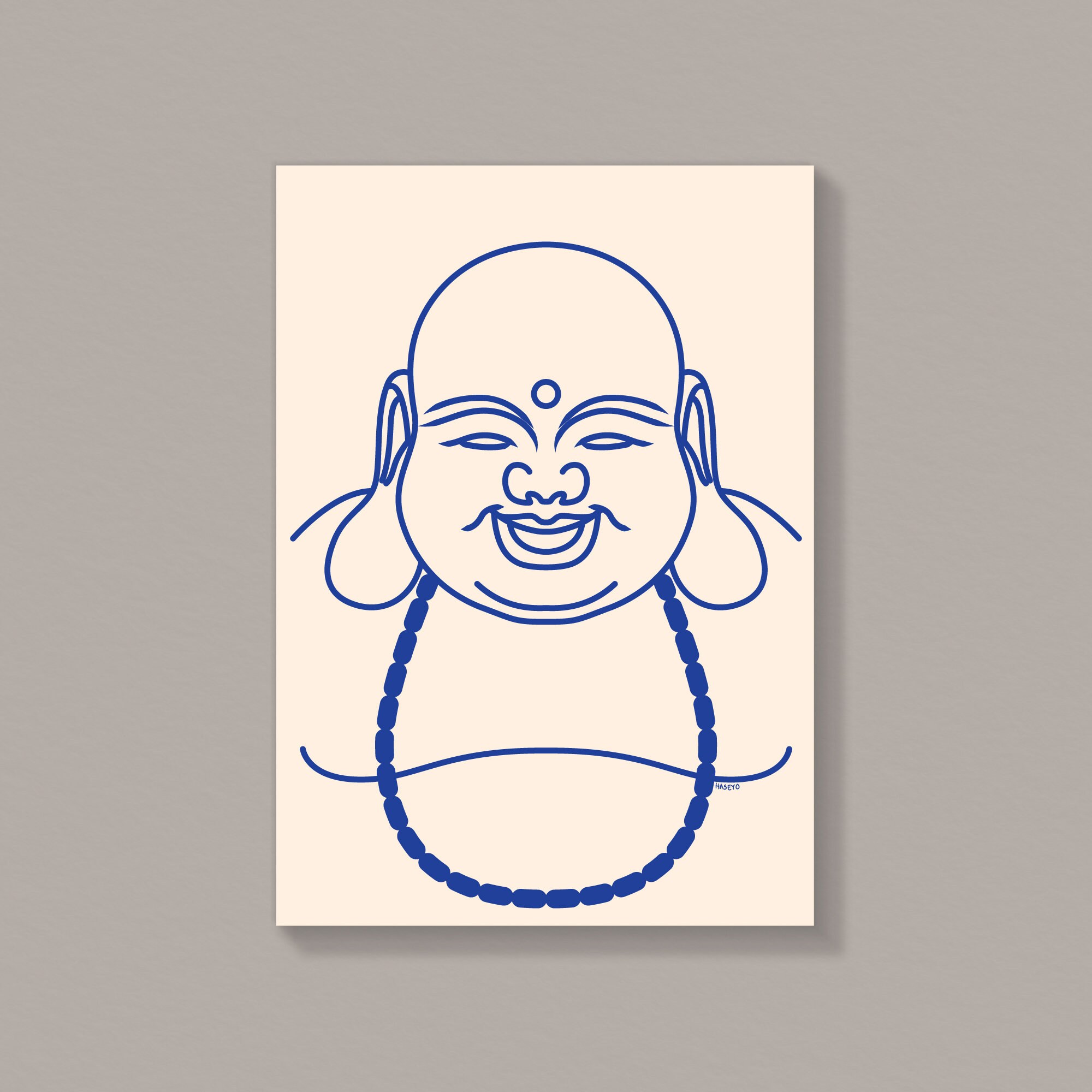 Laughing Buddha Face Drawing