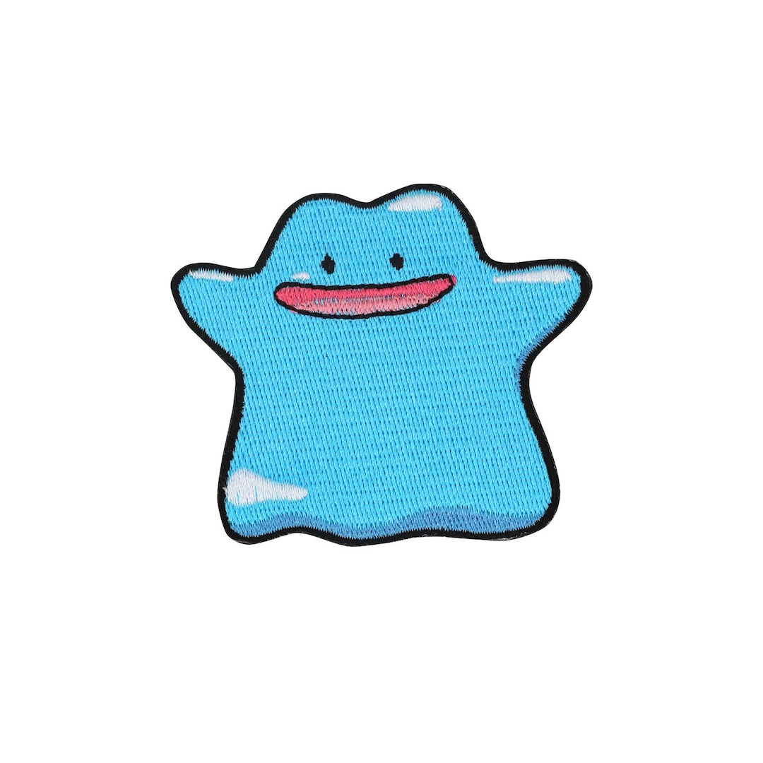 Shiny Ditto Iron on Patch - Pokemon Embroidered Applique, Rare Blue ...