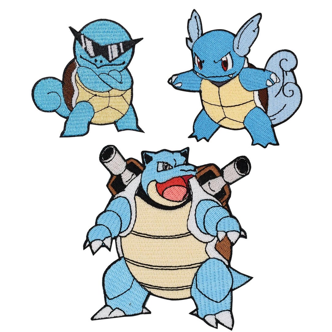 Squirtle Patch Wartortle Blastoise Iron on Patch Sew on Patch Anime ...