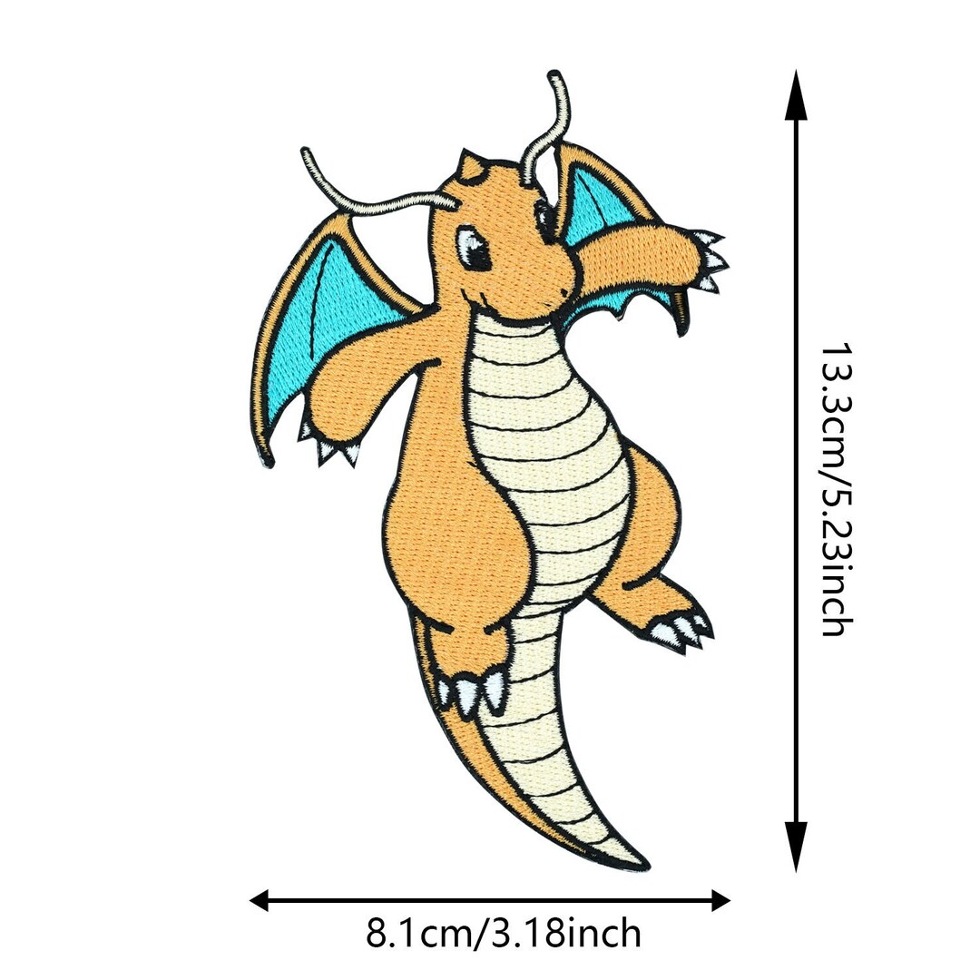 Dragonite Patch Pokemon Iron on Patch Sew on Patch Anime Cartoon Patch ...