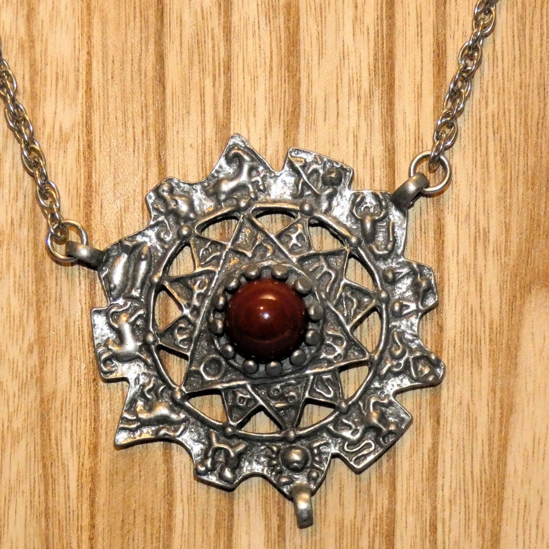 Vintage MARK HEISTER Zodiac Calendar Necklace Astrology Red - Etsy