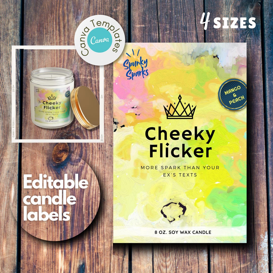 Editable Candle Canva Template With Cheeky, Positive Vibes - Etsy Australia