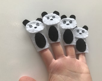 Felt Finger Puppet Panda Animal Puppet Storytime Puppet - Etsy