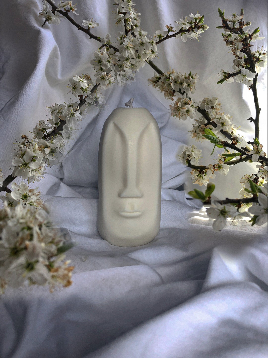 Human Face Candle, Abstrakt Face Candle, Moai Candle, Easter Island ...