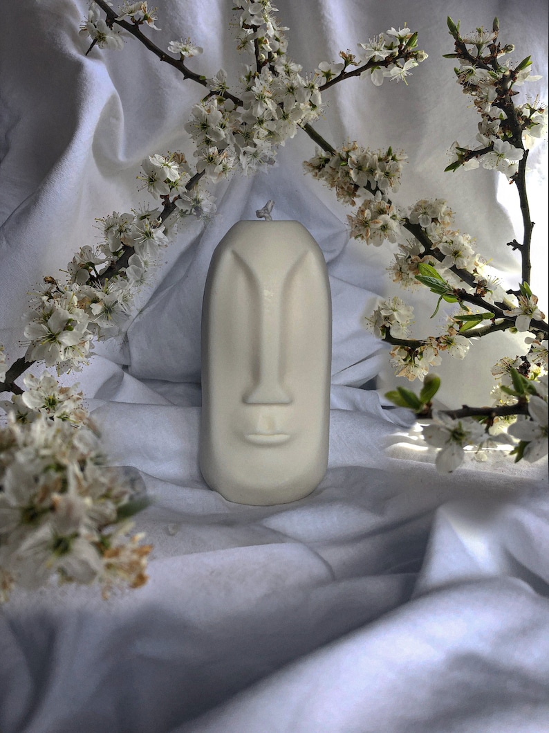 Human Face Candle, Abstrakt Face Candle, Moai Candle, Easter Island ...