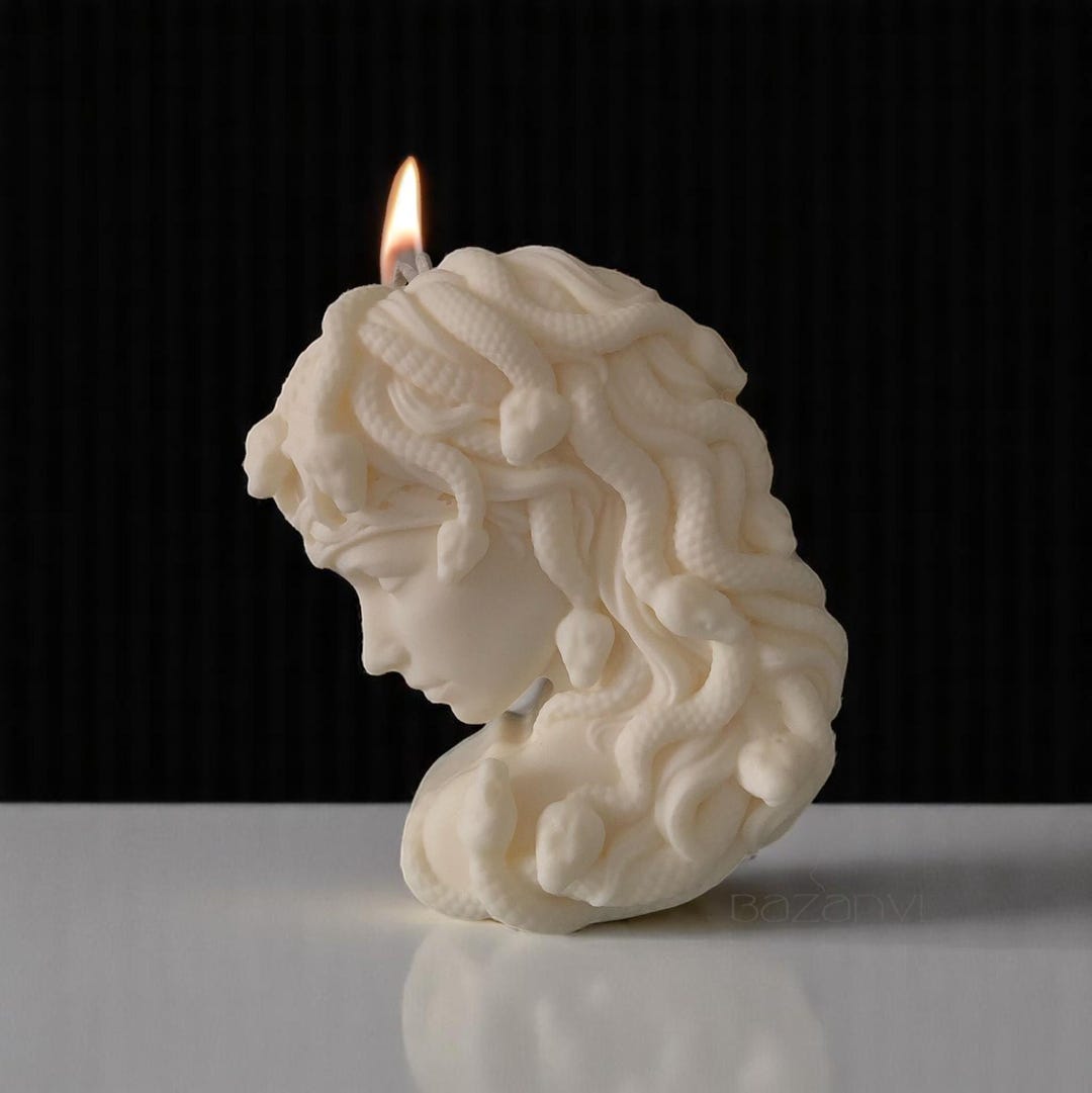 Medusa Candle, Medusa Head Candle, Modern Medusa Head Bust Candle ...