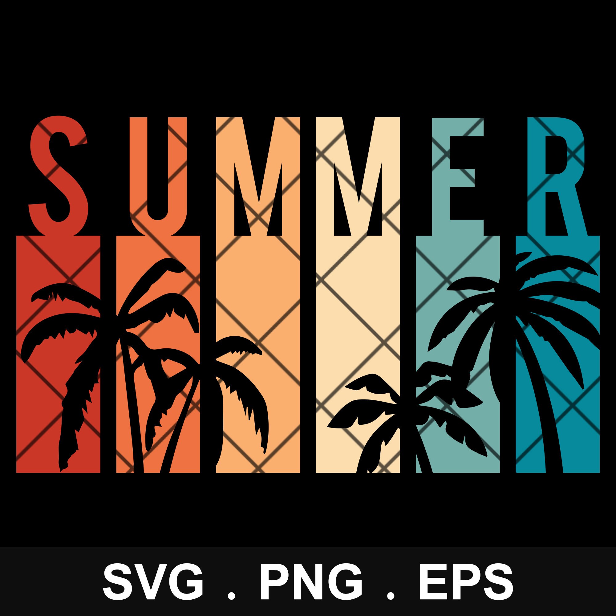 Summer SVG PNG EPS File, Summer Palm Svg, Sunrays Sunsets, Hello Summer ...