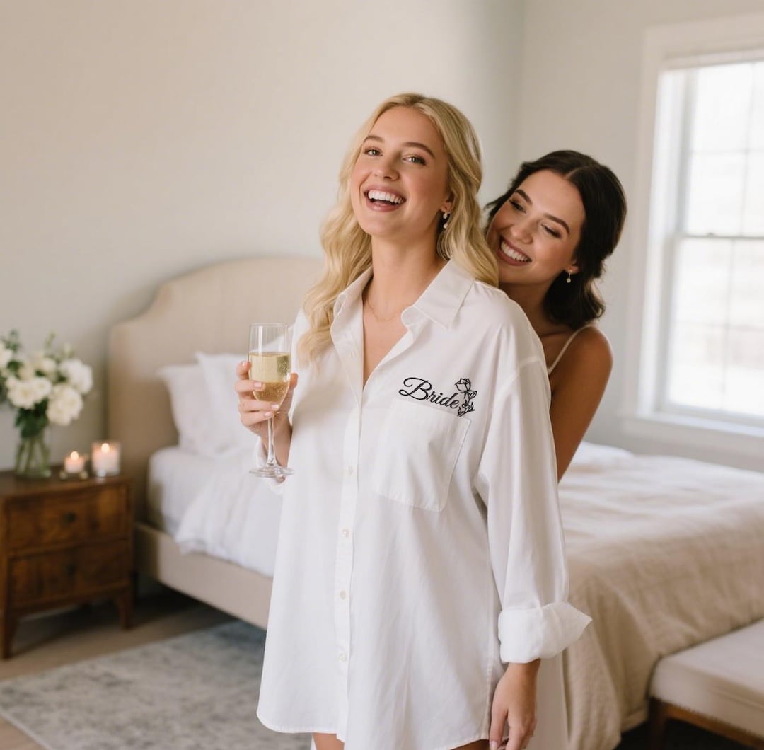 Bridesmaid Button Down Shirt-getting Ready Shirts for Wedding ...