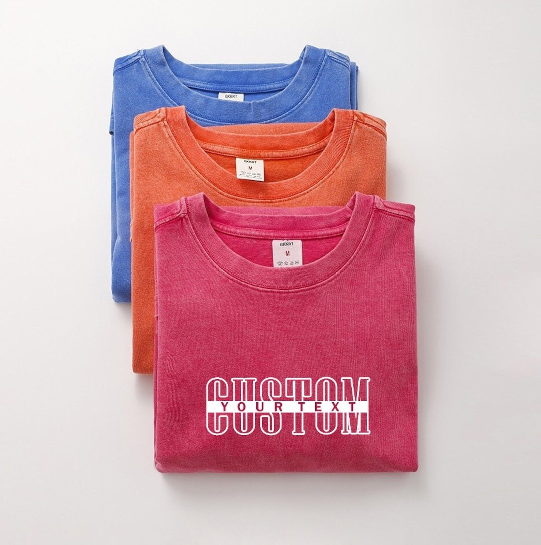 Custom Text T Shirt Custom Logo Shirt Custom Embroidered T-shirt ...