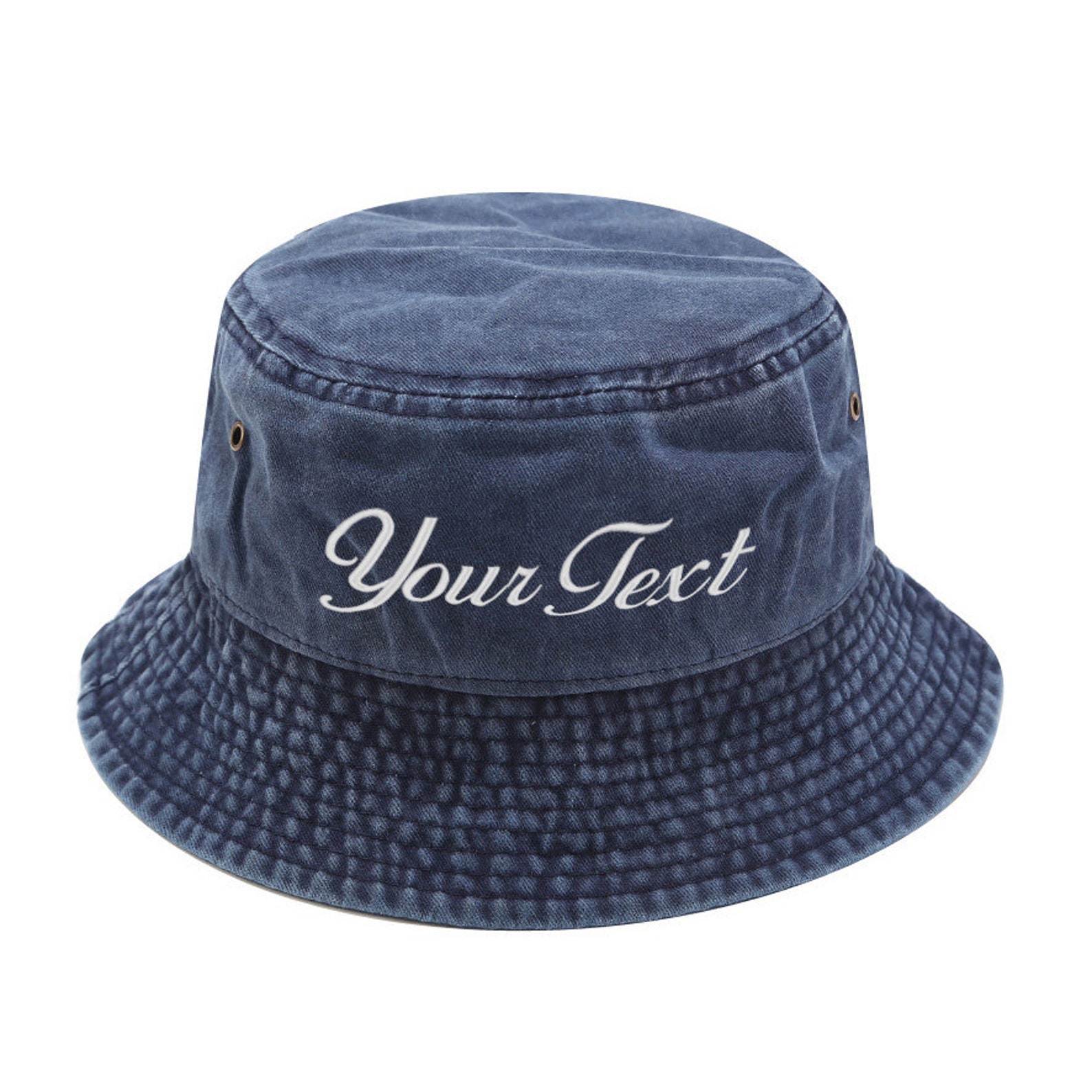 Customized Embroidered Bucket Hat Custom Text Embroidery Etsy