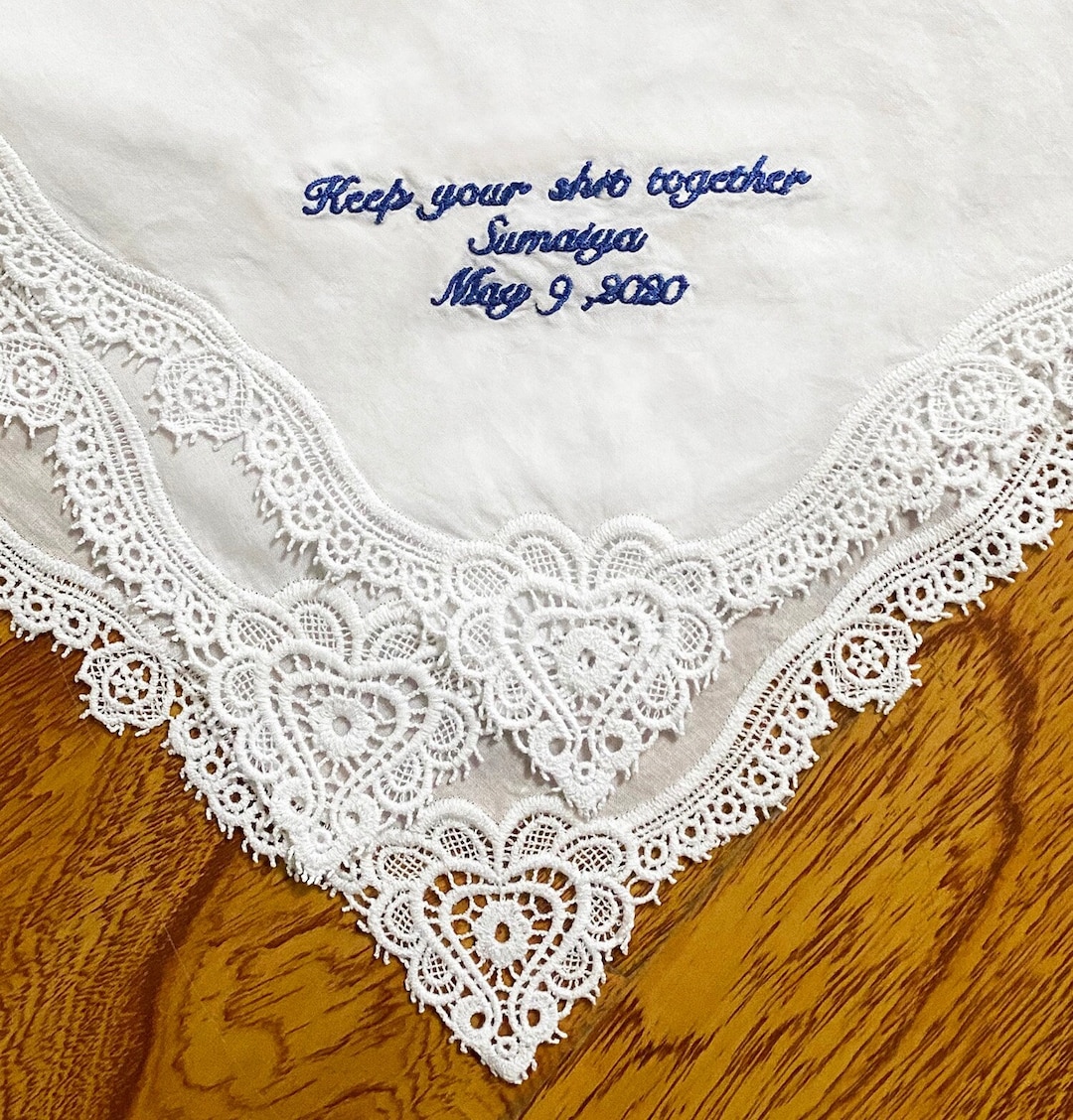 Personalized Wedding Handkerchief, Lace Handkerchief, Lace Hankie ...