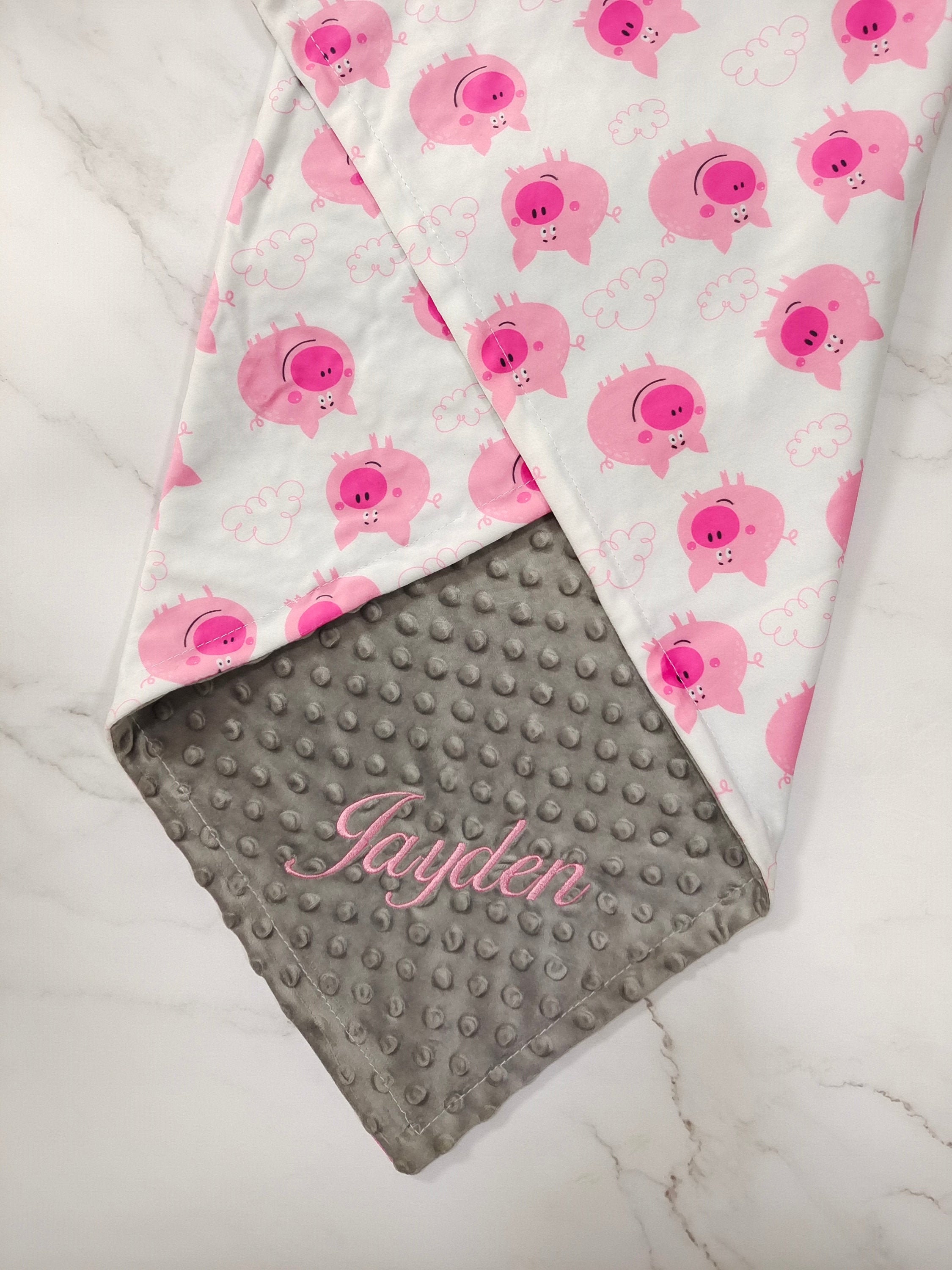 Personalized Baby blanket baby girl blanket pink pig baby girl | Etsy