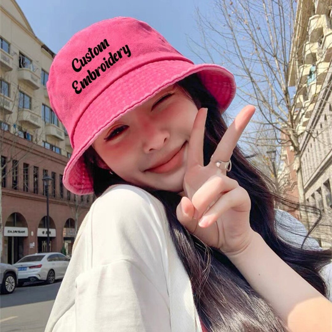 Custom Bucket Hat Embroidered Hat Custom Logo Embroidery Name Bucket ...