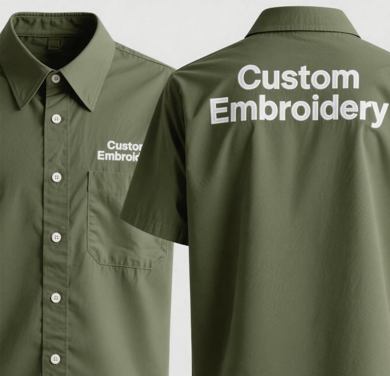 Uniform Workshirt With Custom Embroidered Name-custom Uniform Shirt ...