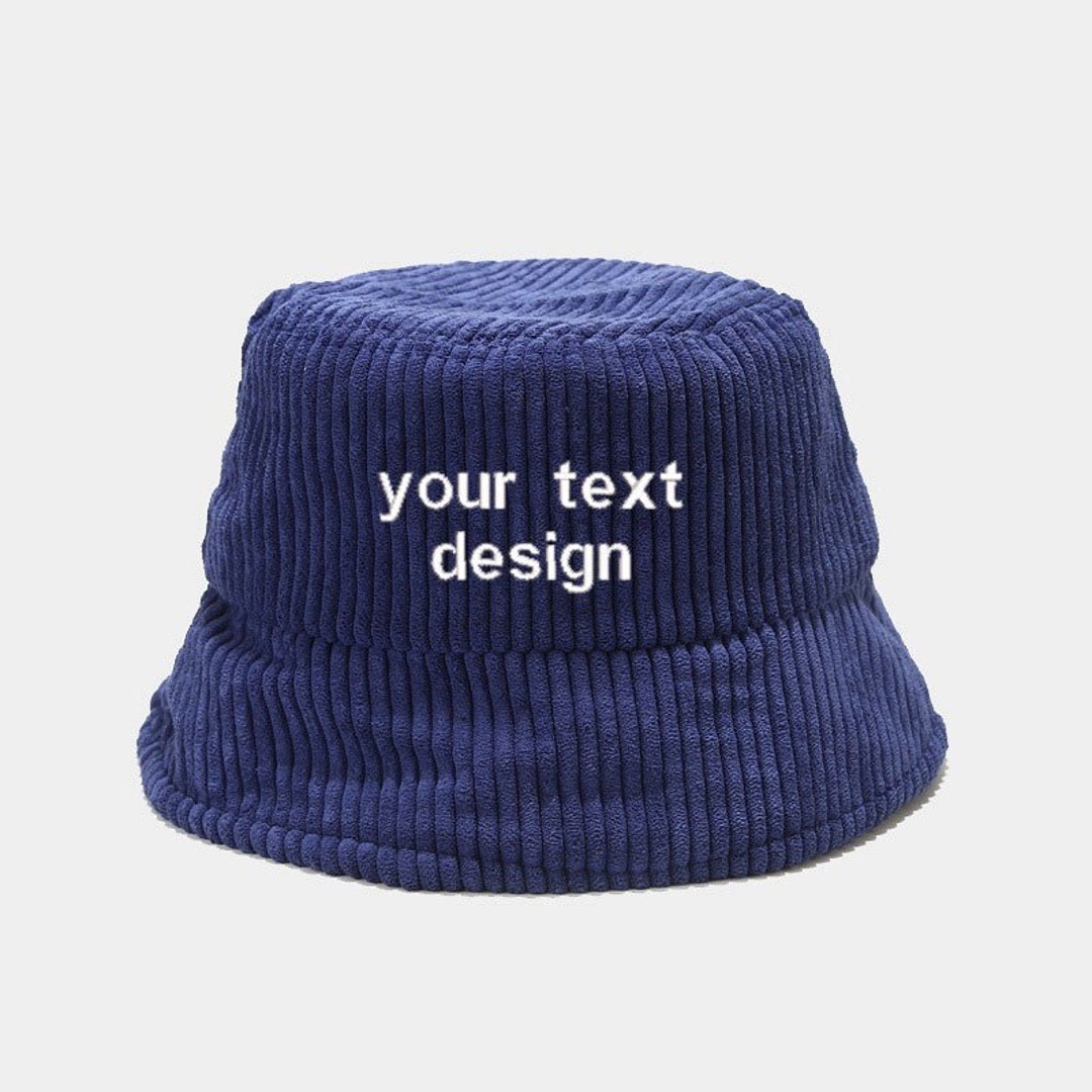 Custom Embroidered Bucket Hat Personalized Text Logo Design Etsy