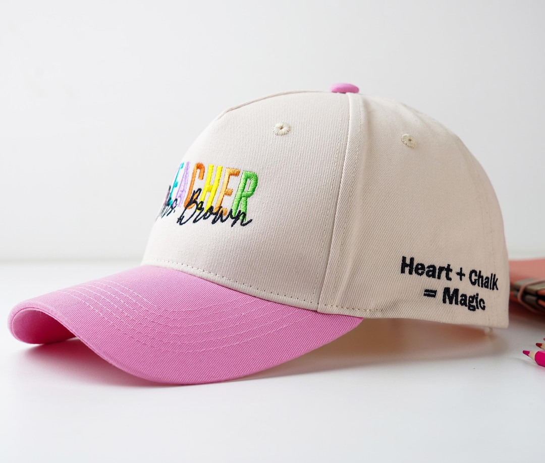 Embroidered Teacher Trucker Hat: Custom Text or Logo, Teacher ...