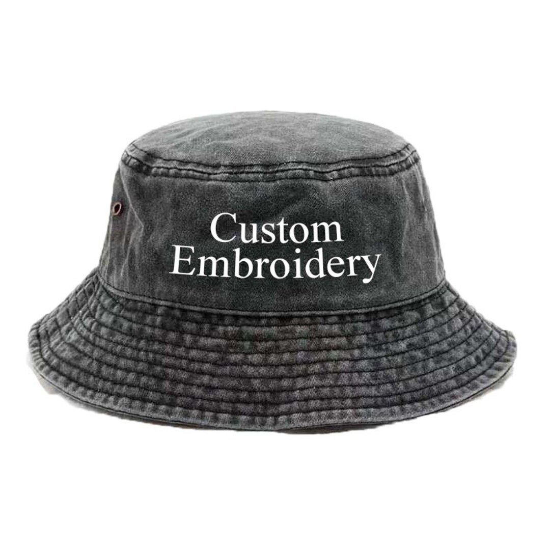 Customized Embroidered Bucket Hat Custom Text Embroidery Bucket Hat