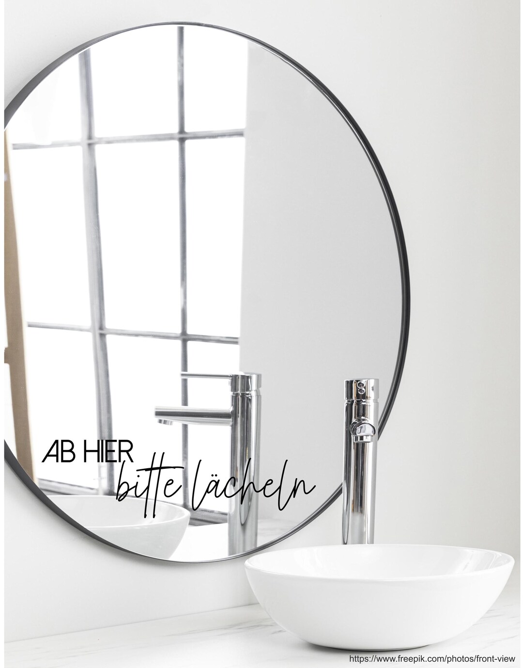 Saying Sticker for Bathroom Mirror Wall "smile From Here On" 05 ...