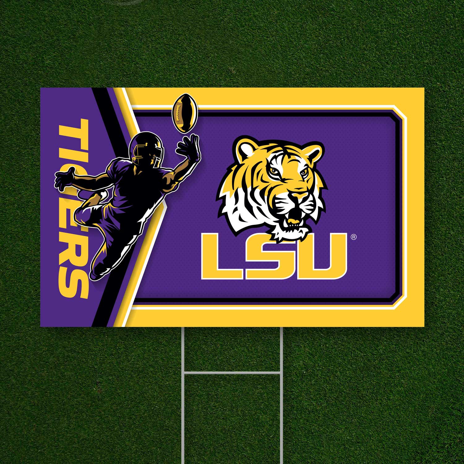 College Spirit Football Yard Sign | 26" X 16" Custom Yard Sign ...