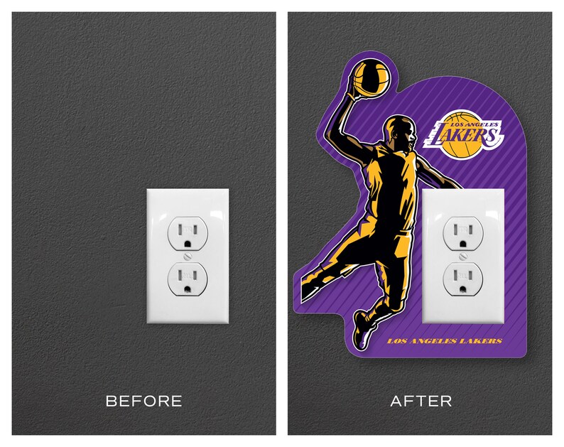 Los Angeles Lakers LIGHT SWITCH PLATE Cover, Basketball Switch Cover ...