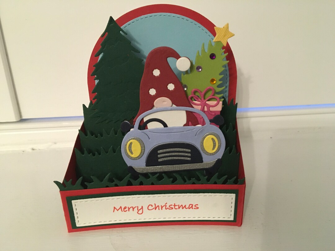 Handmade Gonk Driving Home for Christmas Card - Etsy