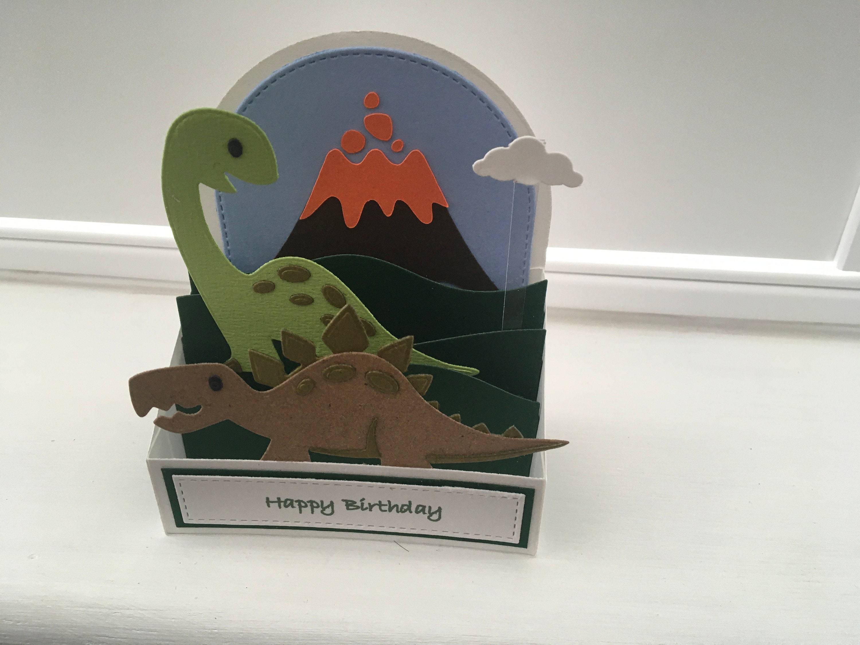 Handmade Pop up Dinosaur and Volcano Card - Etsy UK