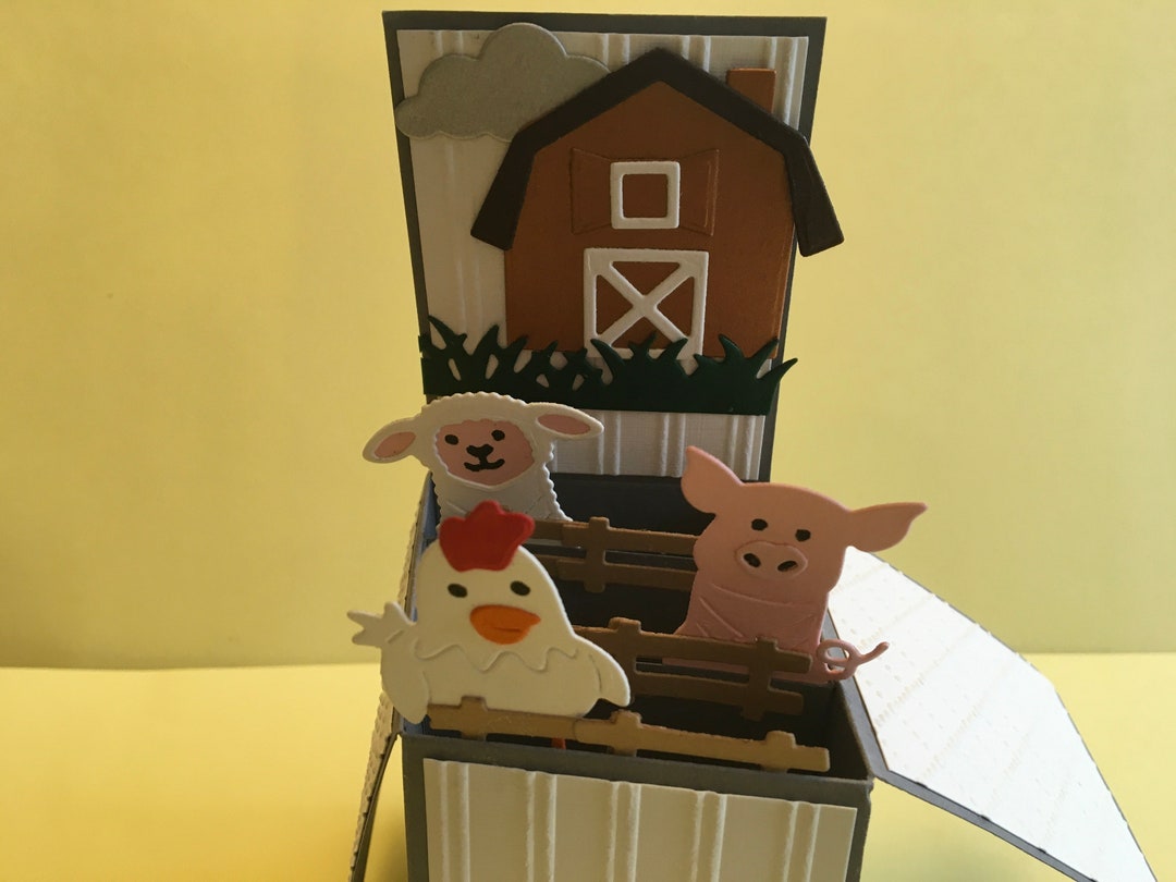 Handmade Pop up Card Farmyard Animals Design - Etsy UK