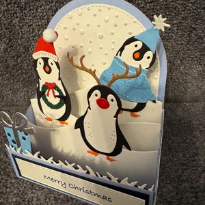 Handmade Christmas Penguin Pop up Card - Etsy