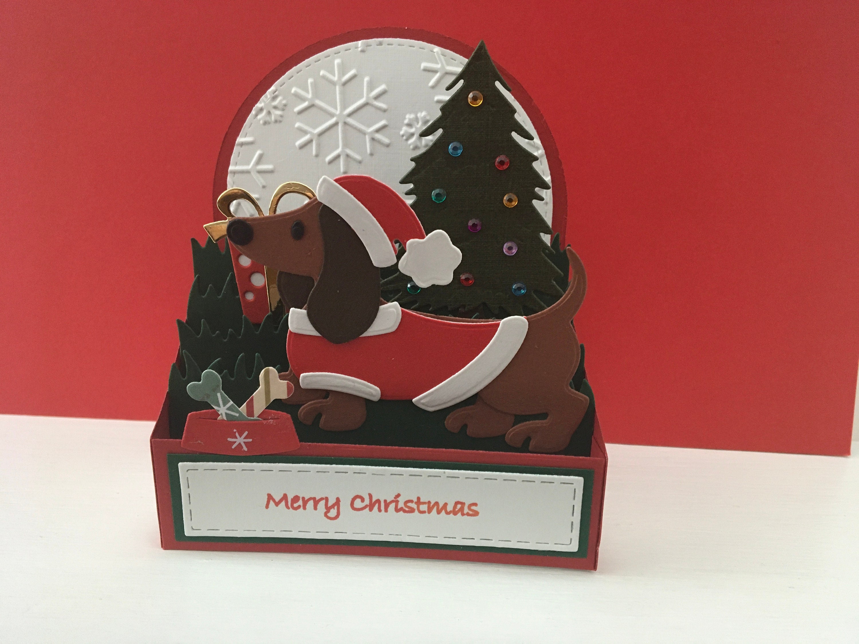 Handmade Christmas Dachshund Pop up Card - Etsy
