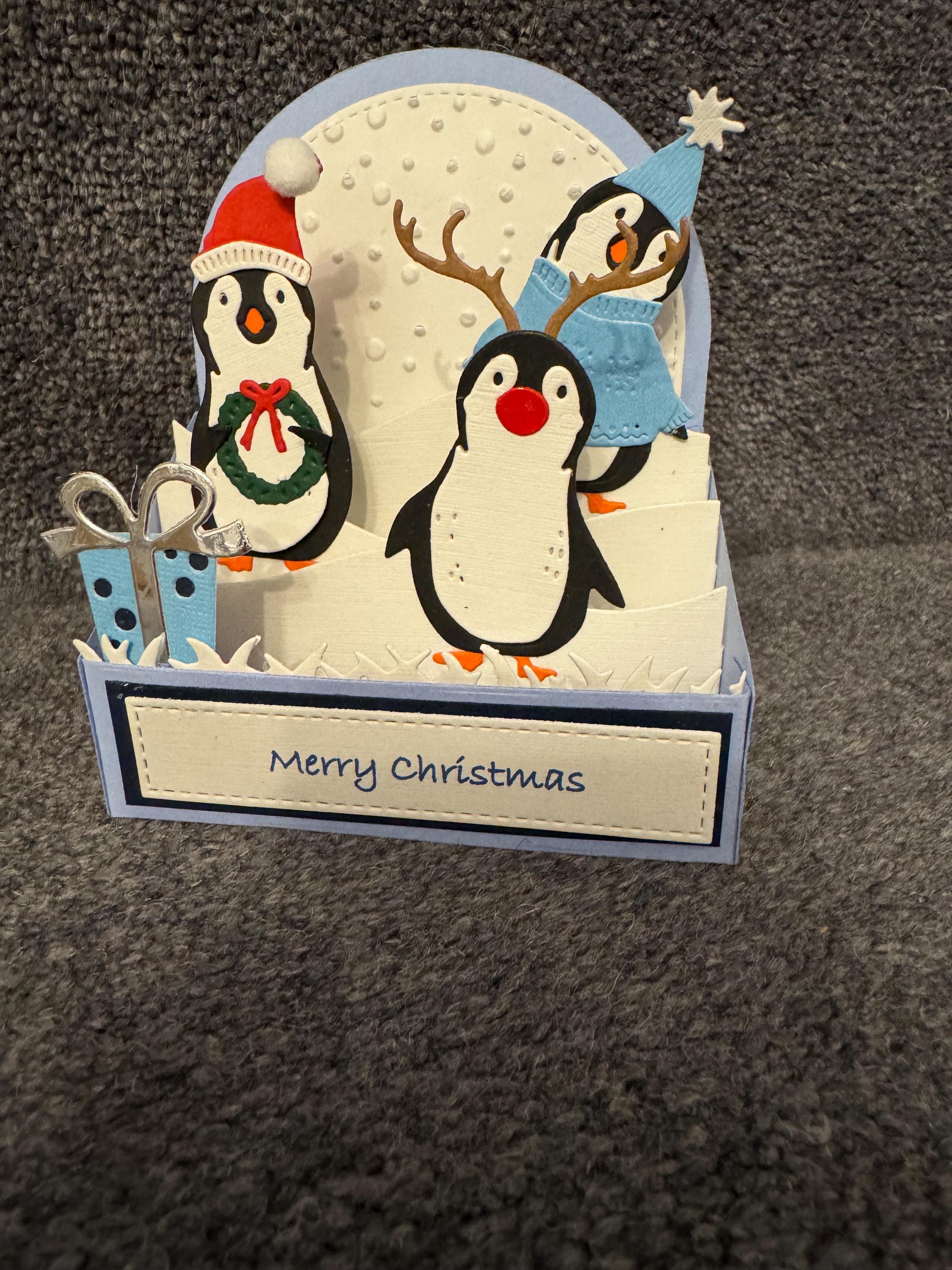 Handmade Christmas Penguin Pop up Card - Etsy