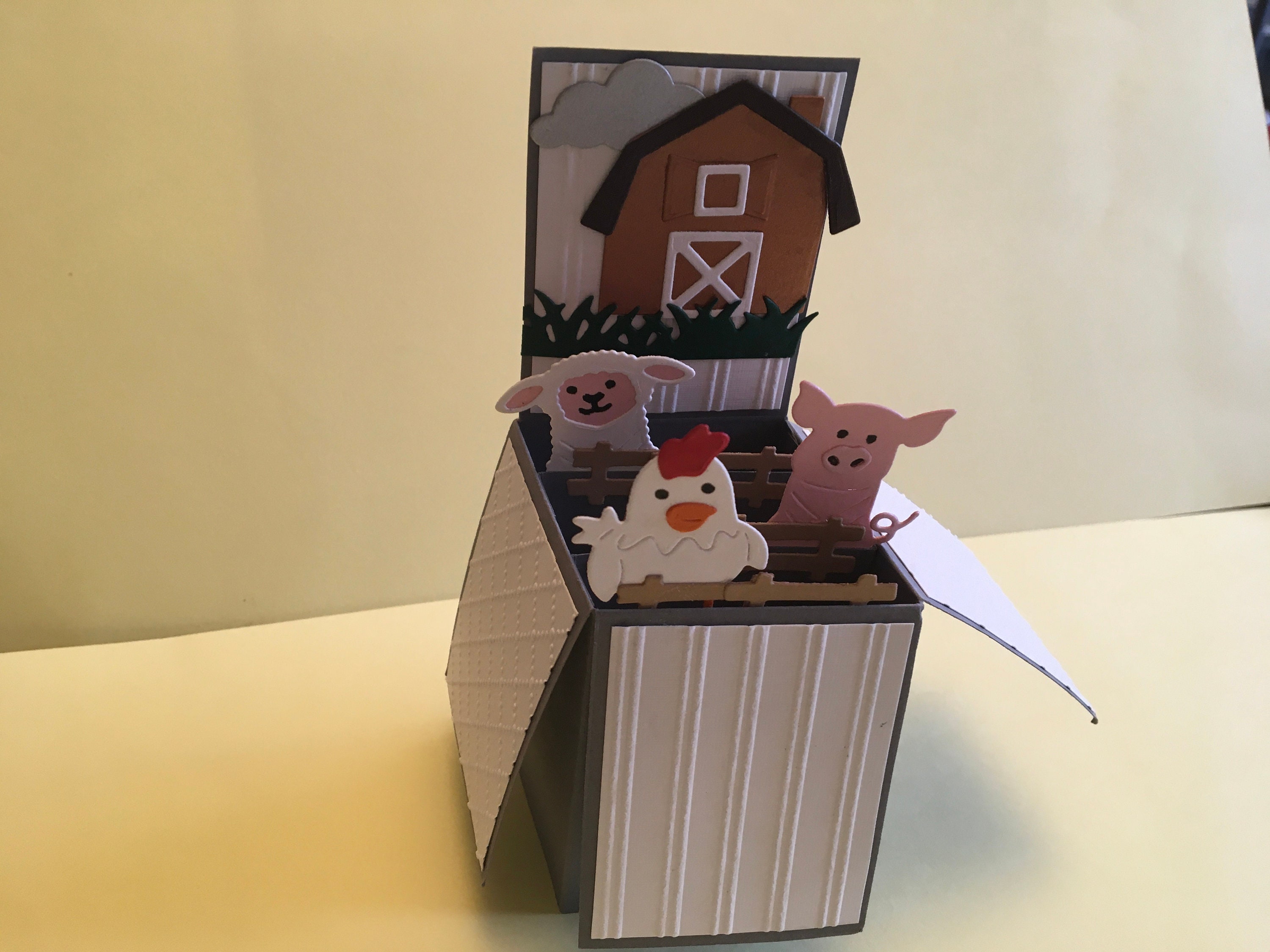 Handmade Pop up Card Farmyard Animals Design - Etsy UK