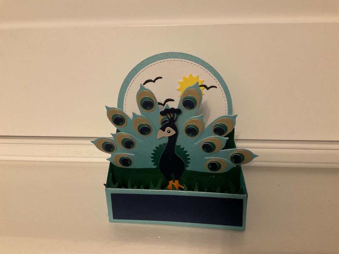 Handmade Peacock Pop up Card - Etsy