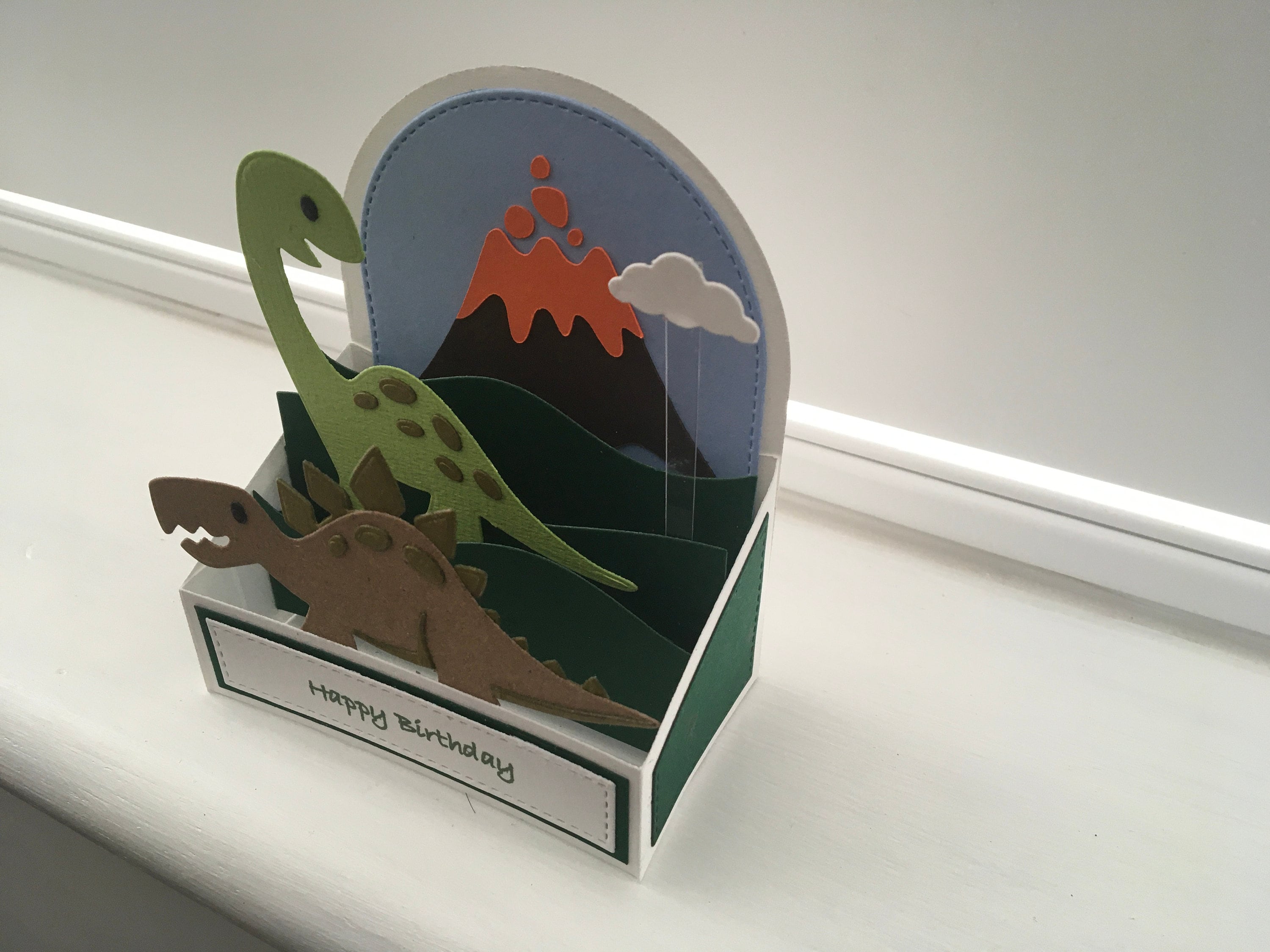 Handmade Pop up Dinosaur and Volcano Card - Etsy UK