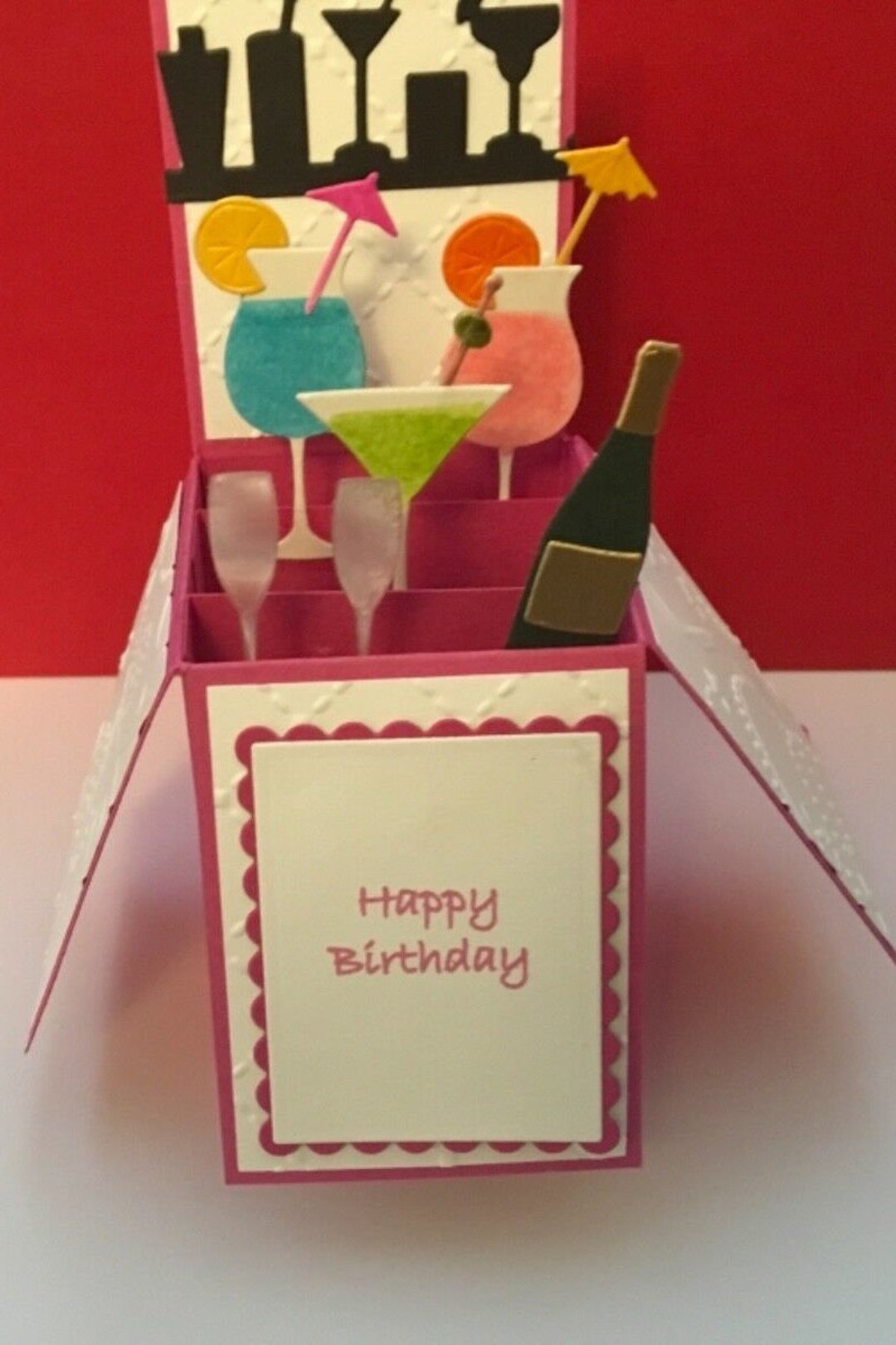 Handmade Cocktail Theme Pop up Card - Etsy