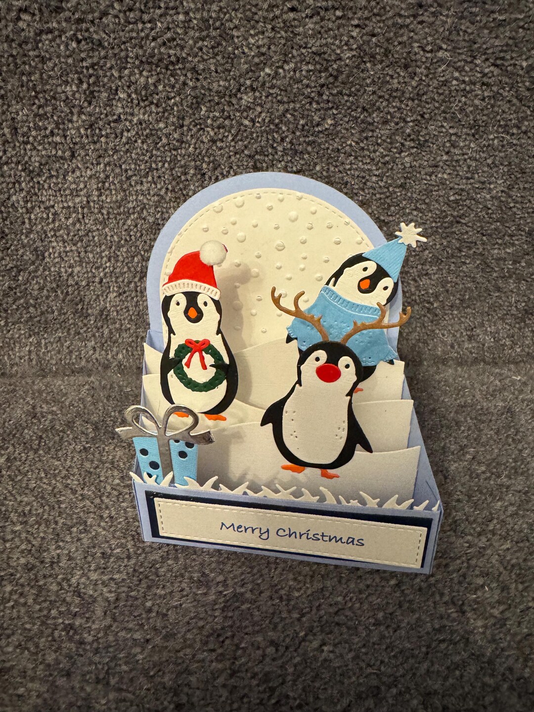 Handmade Christmas Penguin Pop up Card - Etsy