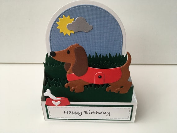 Handmade Pop up Dachshund Dog Card | Etsy UK