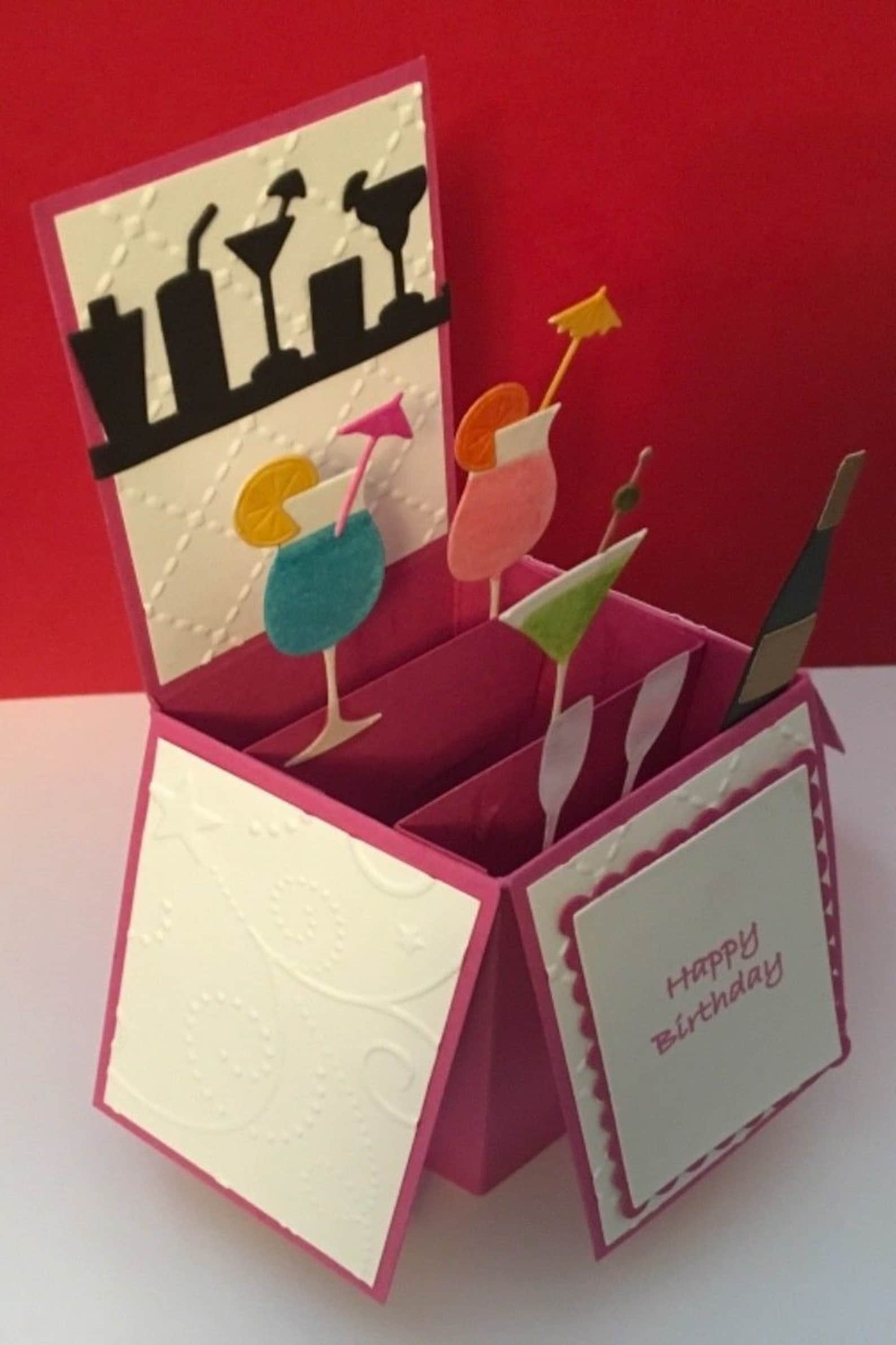 Handmade Cocktail Theme Pop up Card - Etsy