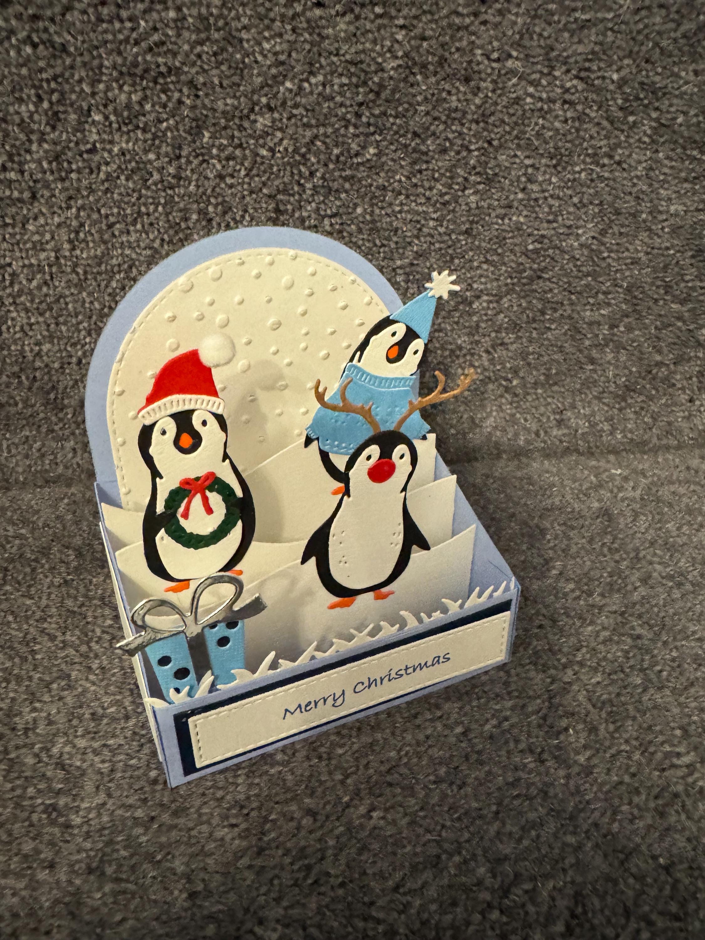 Handmade Christmas Penguin Pop up Card - Etsy