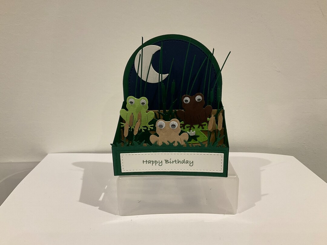 Handmade Frog on Lily Pad Design Pop up Card - Etsy