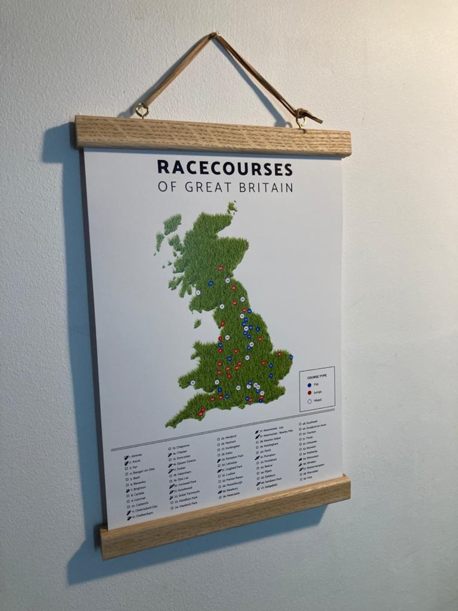 Racecourse Map of Great Britain - Great Poster to Tick off All the UK ...